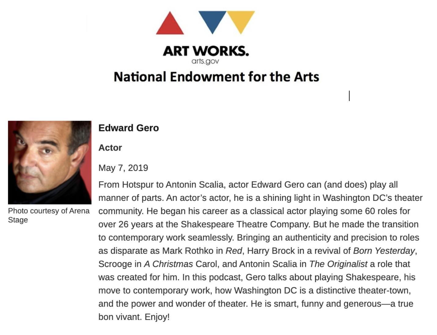 TV, Radio, Podcasts – Edward Gero